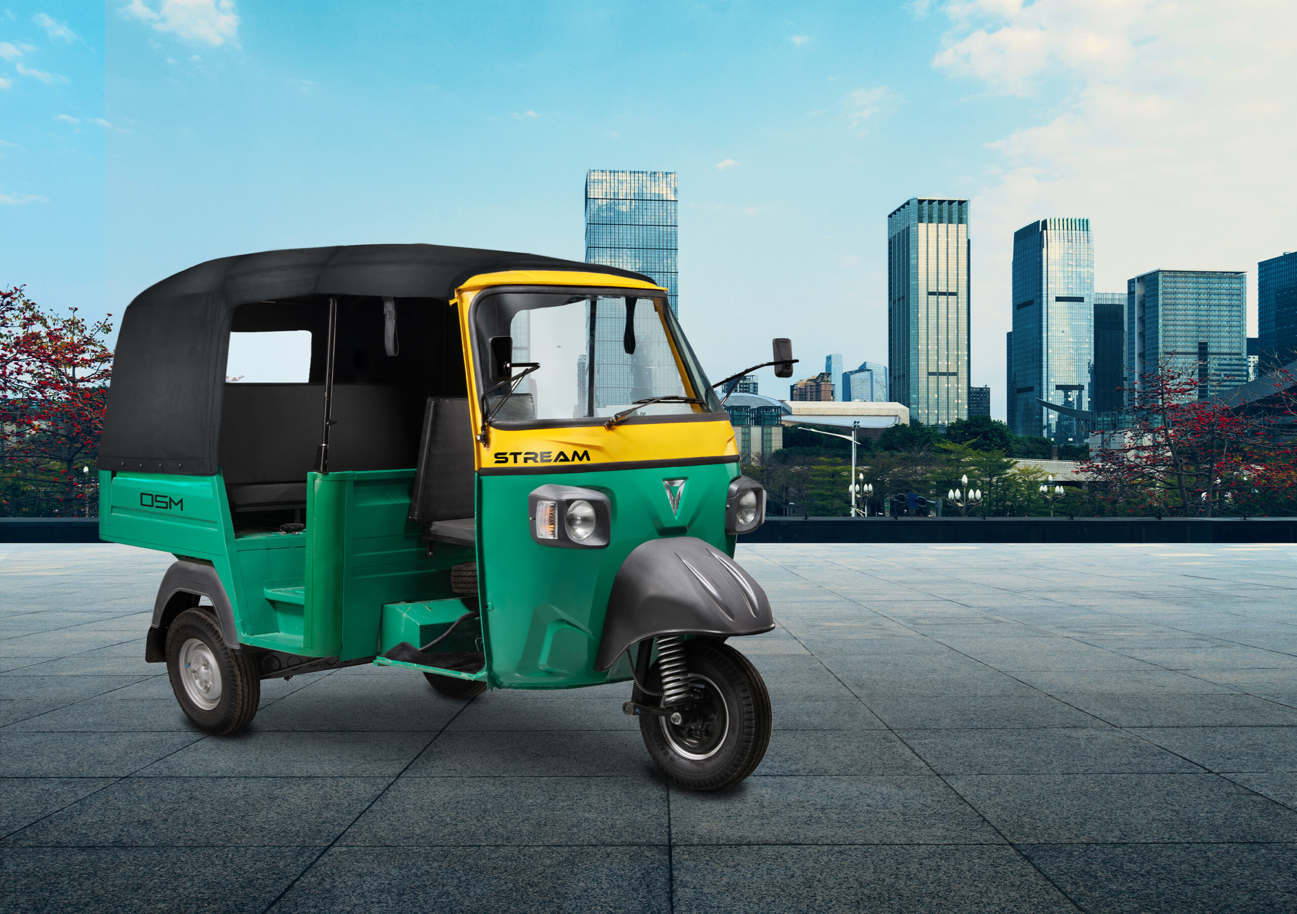 OSM Stream : A premium passenger electric three-wheeler.
